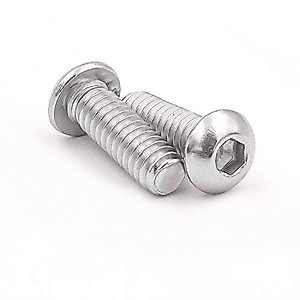 KINJOEK 100 Packes 1/4-20 x 1 Inch Button Head Socket Cap Bolts Screws, Allen Hex Socket Drive, 304 Stainless Steel 18-8, Full Thread, Bright Finish, Heavy Duty Machine Hexagon Screw Drive