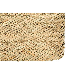 Creative Co-Op Handwoven Seagrass Wall Mount Baskets with Handles, Set of 2 Sizes, Natural