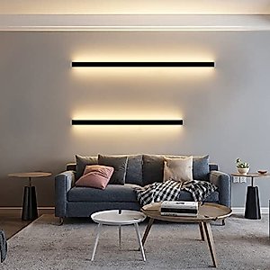 Ozarke Minimalist Creative Long Wall Lamp Modern LED Background Wall Lamp Living Room Bedside Aluminum Wall Light Ligting Sconce (60 inches Hard Wired)