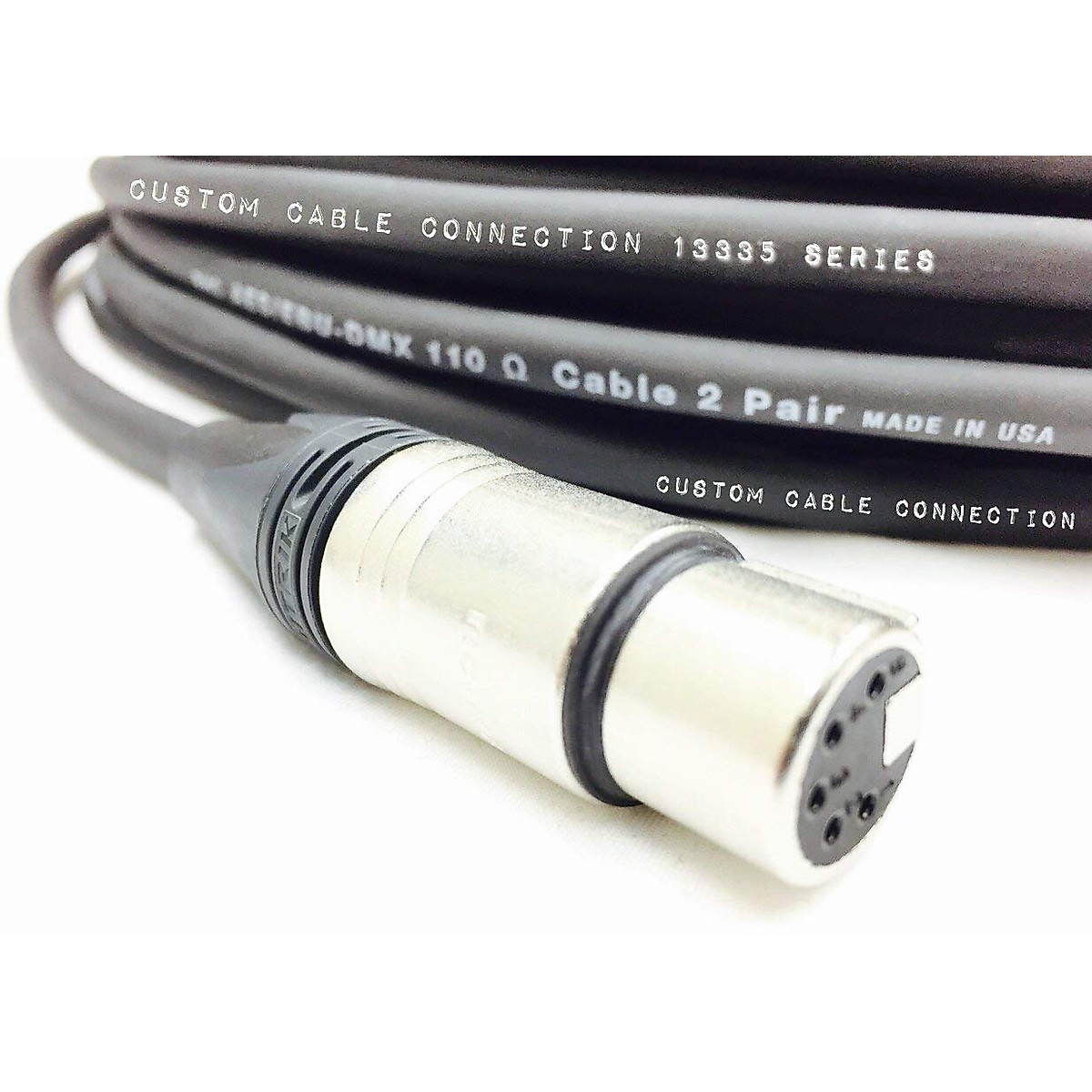 Custom Cable Connection 150 Foot 5-Pin XLR 24 AWG (Gauge) DMX512 Data Cable Male to Female for stage lighting, LED Uplights, DJ Lights and DMX512 Controller- made