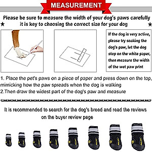 QUMY Dog Shoes for Large Dogs, Medium Dog Boots & Paw Protectors for Winter Snowy Day, Summer Hot Pavement, Waterproof in Rainy Weather, Outdoor Walking, Indoor Hardfloors Anti Slip Sole Black Size 6