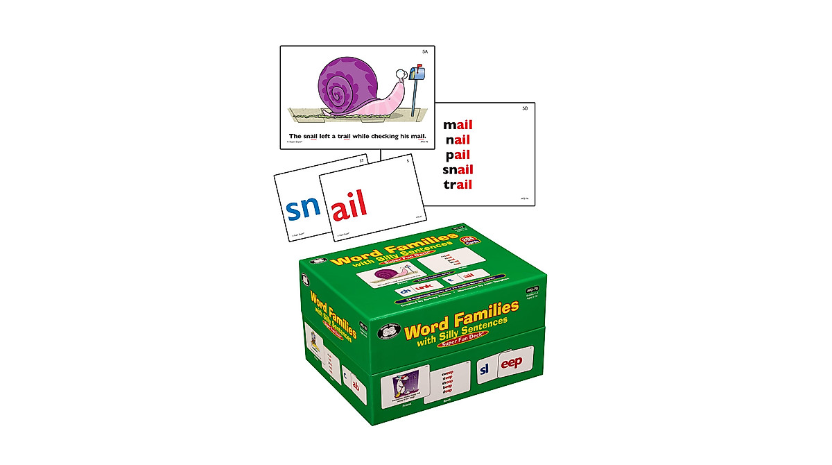 Word Families with Silly Sentences Flash Cards for Kids | Fun Decks
