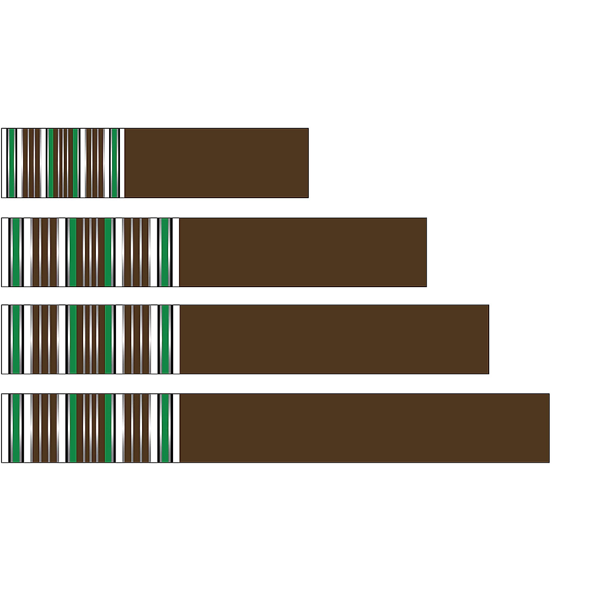 White Water Archery Laminated Brown Background Green Stripe Traditional 18 Crest Arrow Wraps 15 pk Choose Length Width (5, 1)