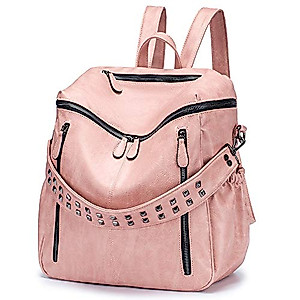 Roulens Women Backpack Purse Fashion Leather Large Ladies Shoulder Bags Travel Backpack Purse for Women