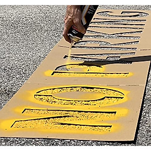 APS 12" FIRE LANE NO PARKING Stencil for Parking Lot | Parking Lot Stencils for Painting | Reusable No Parking Fire Lane Pavement Stencils for Parking Lot Markings | Made in USA w/Recycled Cardboard
