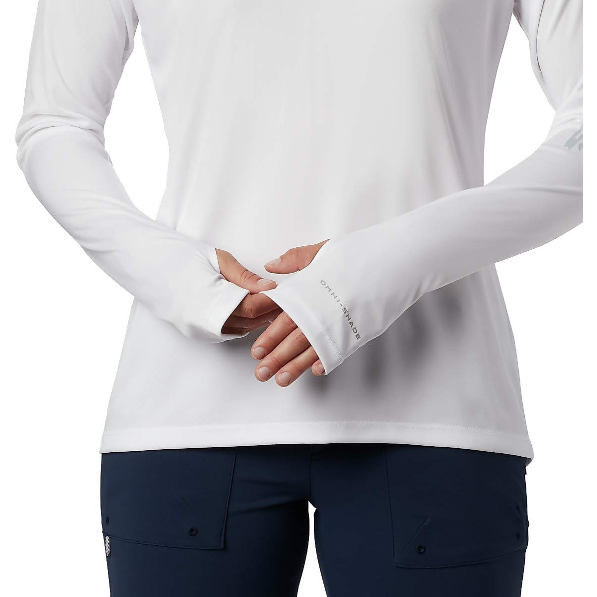 Columbia Women's Tidal Tee Hoodie, White/Cirrus Grey Logo, Medium