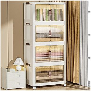102 Qt Large Storage Bin with Lid 【Double-Opening Doors】Plastic Storage Organizer for Living Room Bedroom & Toy Room, Foldable Stackable Toy Storage Box, Containers for House Organizing, 1 Pack