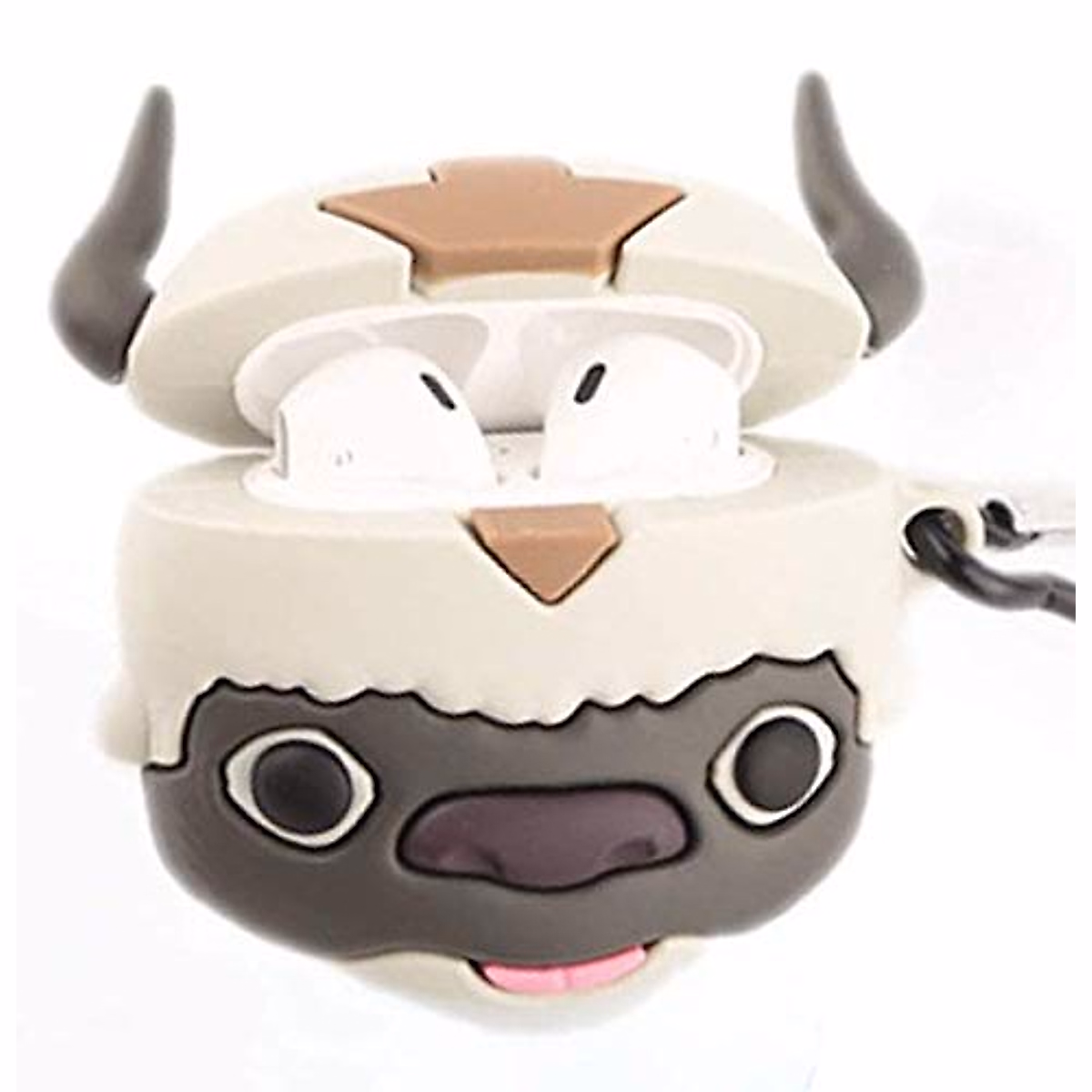 Avatar Appa Miyazaki Hayao for AirPods 1&2 Case, 3D Ponyo Cute Cartoon Soft Silicone Protective Cute Airpods Case with Keychain,for Boys Teens Girls Appa