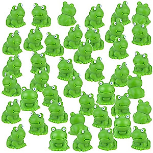 40 Pcs Cute Frog Miniature Figurines Resin Mini Frogs Moss Micro Landscape Blue-Eyed Frogs Animals Model DIY Craft Accessories for Home Garden Party Frog Cake Topper Decorations