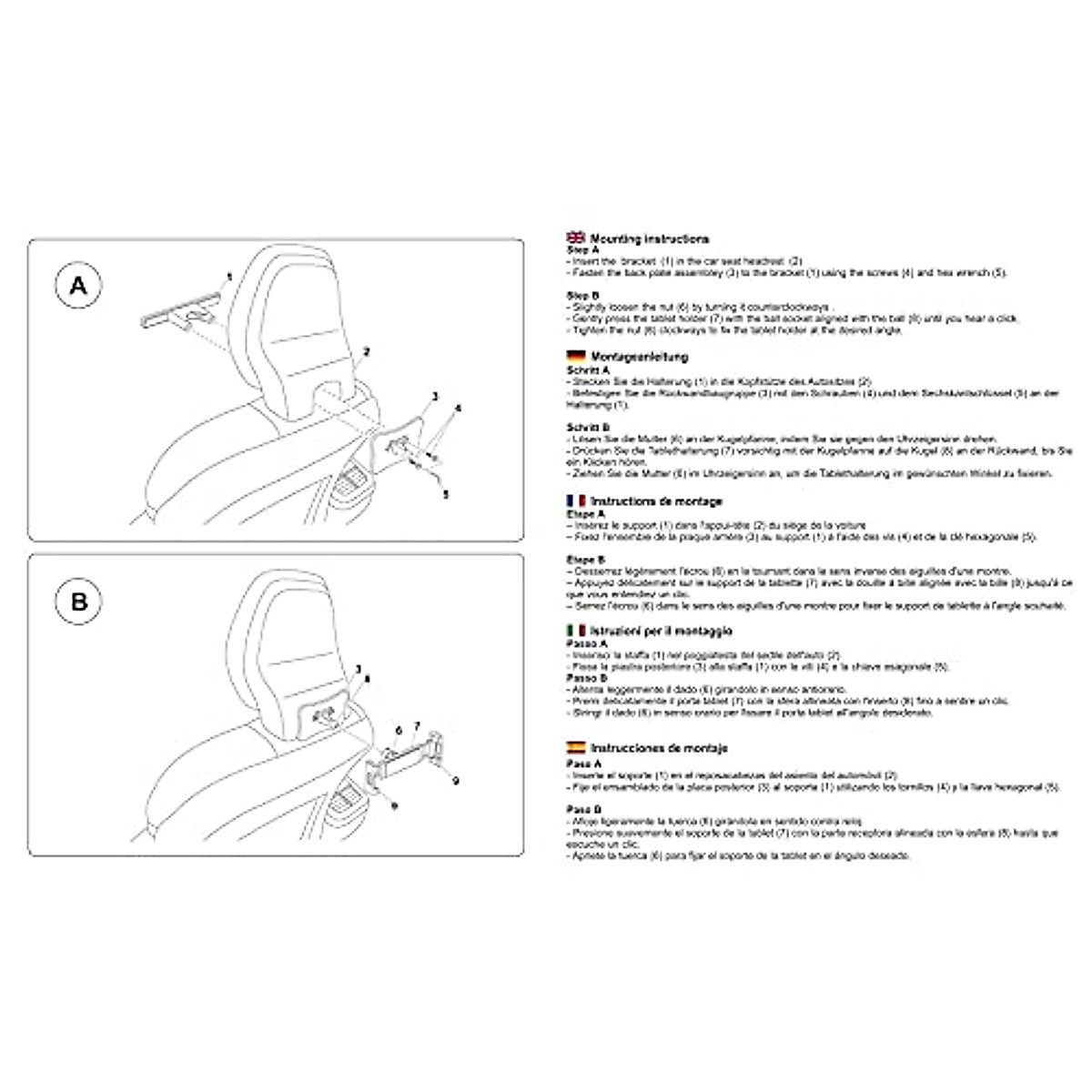 SmartProduct Car Tablet Holder compatible for Volvo XC90 XC60 V90 V60 S90 S60 (model 2017 or newer), Back Seat Headrest Mount compatible with all iPad Pro Air Mini, Galaxy Tabs, 4.7-12.9" Tablets