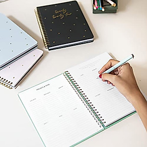 Letts Celebrate Weekly/Monthly Planner, 12 Months, January to December, 2024, Gold Twin-Wire Binding, A5 Size, 8.25" x 5.875", Multilingual, Grey (C082184-24)