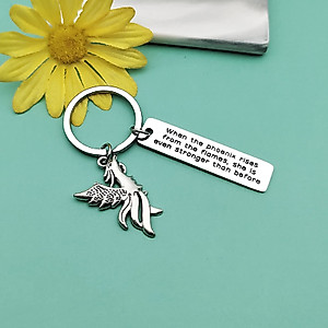 Inspirational Phoenix Keychain Gifts Encouragement Gifts Rising Phoenix Keyring Divorce Gift Recovery Gift Sobriety Jewelry Gift for Friends Stay Strong Gift Cancer Survivor Gift Birthday Gift
