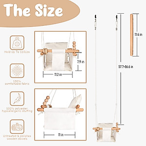 Tislly Baby Swing Outdoor Indoor Toddler Swing Seat with Safety Belt, Canvas Hanging Swings Outside Tree Swing Great Gift for Baby Boys Girls Kids Lovers