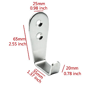 szhdxsyyxgs Wall Hooks ，10 Pcs,Coat Hooks, Stainless Steel Hook, Garage, Luggage Key Hook, Bathroom Kitchen Dining Room,Heavy Duty, Indoor and Outdoor Hooks (Silver)