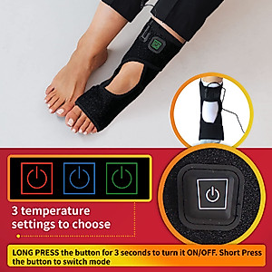 CREATRILL Heated Achilles Tendonitis/Plantar Fasciitis Foot Ankle Wrap With 3 Level Controller, Pad for moist heat Therapy, injuries Pain Relief for Sprains, Strains, Arthritis, Torn Tendons