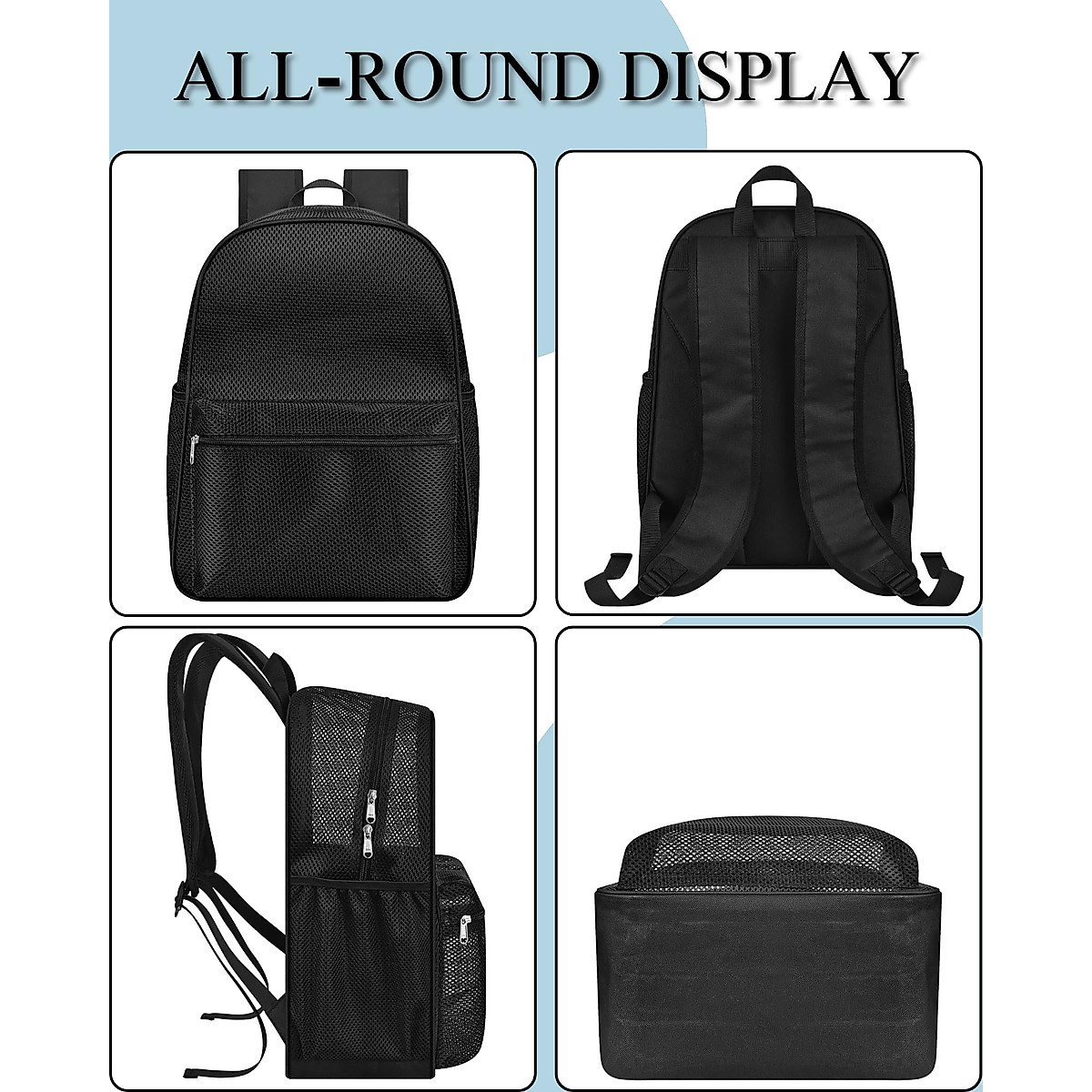 Paxiland Mesh Backpack Lightweight See Through College Student Backpack for Commuting Swimming Travel Beach Outdoor Sports