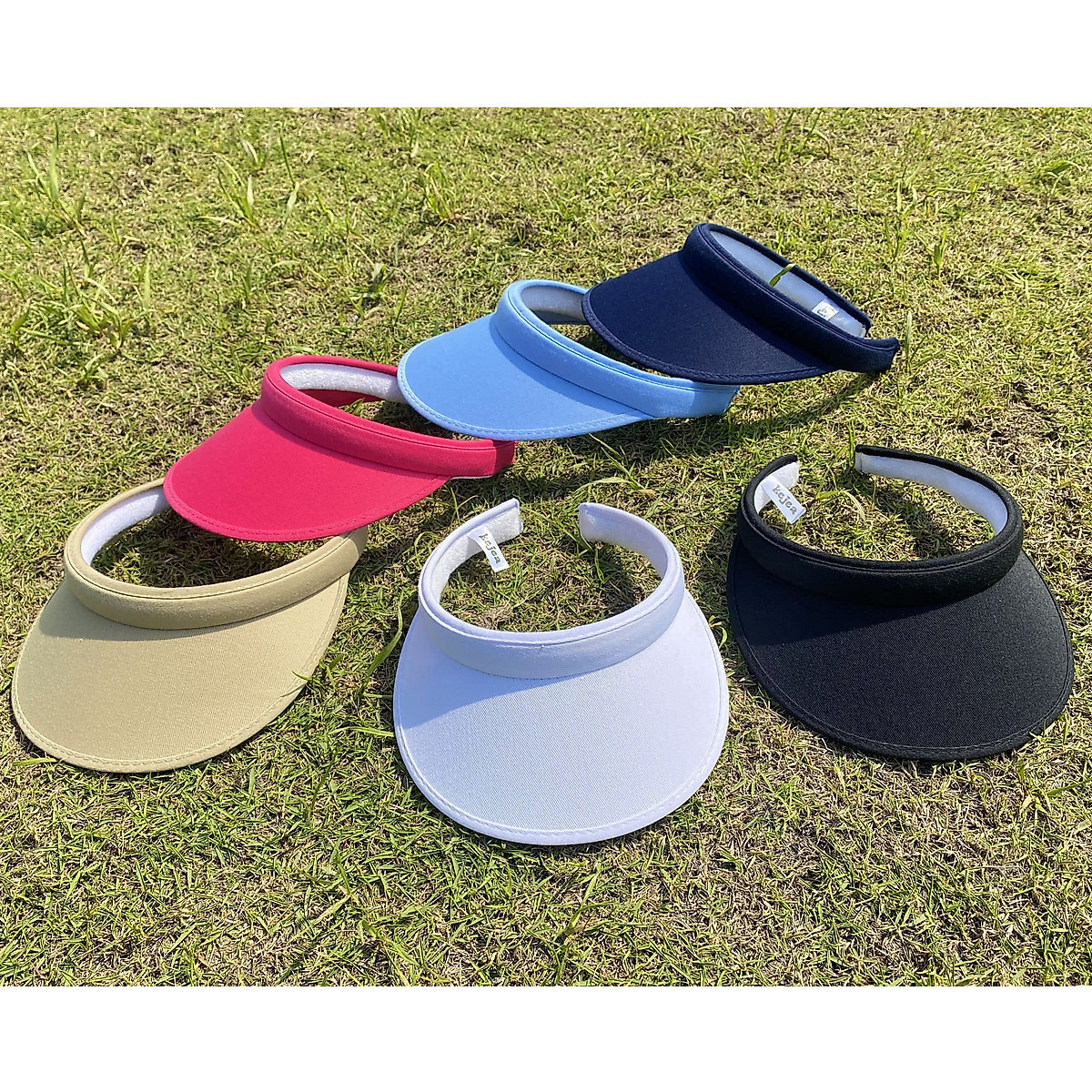 2 Pack Sun Visors Hat Women Men Clip On Visor-Hats Wide Brim Visor UV Protection Adjustable Outdoor Sports Tennis Beach Running Travel Golf Caps Headwear Black