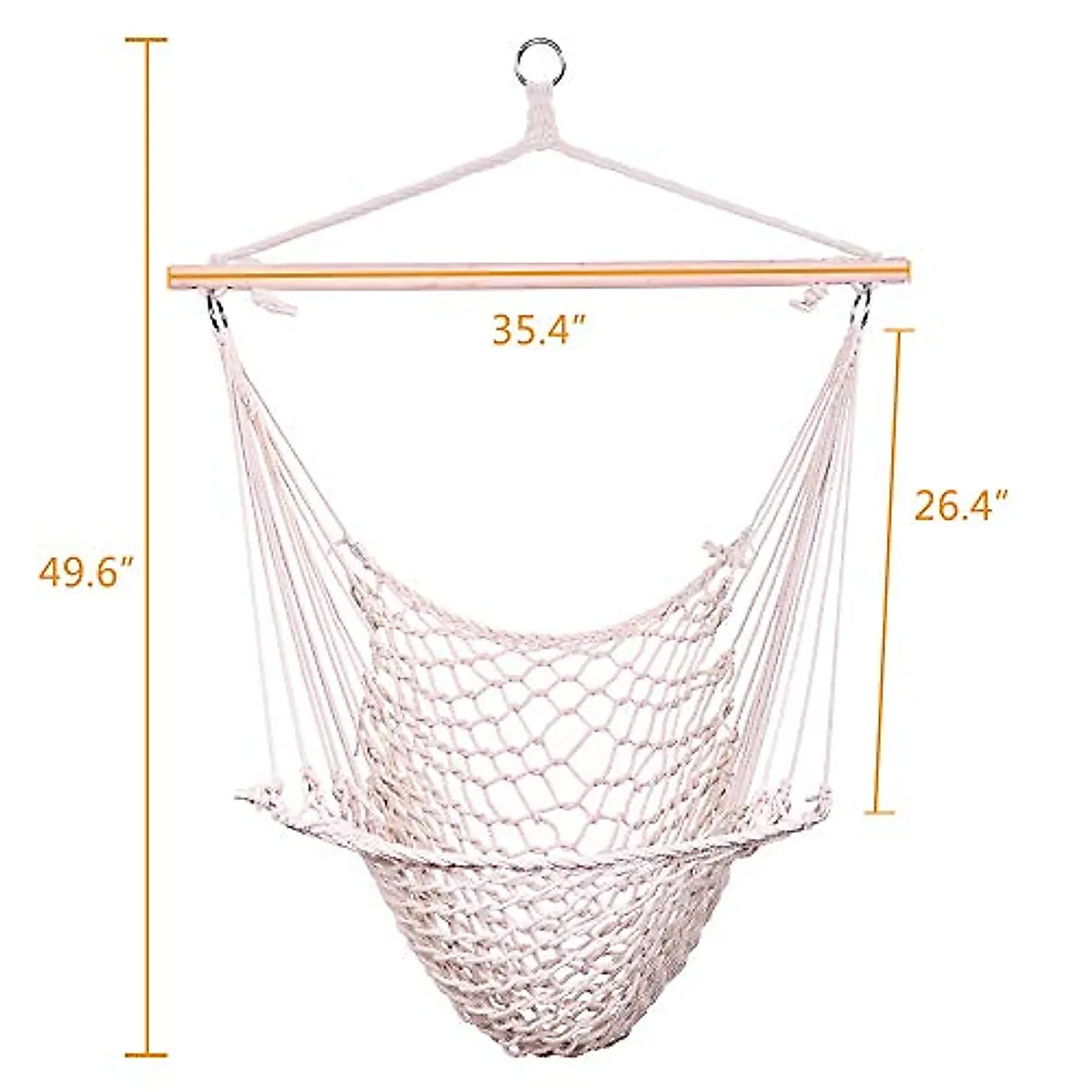 Kcelarec Rope Hammock Cradle Chair,Cotton Hanging Rope Swing Chair for Indoor Outdoor Bedroom Garden Yard Patio