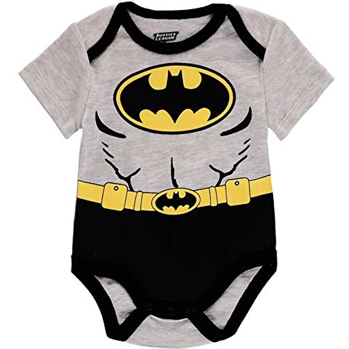 DC Comics Baby Boys Newborn 5 Infant Pack Short Sleeve Bodysuit Flash Superman Batman Aquaman Green Lantern Baby 0-3 months