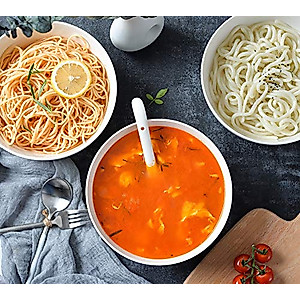 TGLBT 55oz Porcelain Salad/Soup Bowl- 3 Packs,Serving Bowls for Pasta and Fruit Stackable Round Large,White