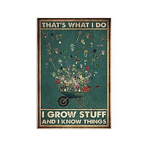 Licpact Metal Tin Retro Sign Garden That's What I Do,Wheelbarrow,Funny Garden,Gardening Sign,Wall Poster Plaque for Home Kitchen Bar Coffee Shop Decor 150mm X 200mm