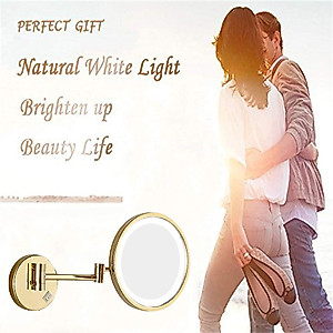 ESRADA Bathroom Mirror Makeup Mirror Extendable Single Side Bathroom Mirror 3X Magnification Folding Round Shape Cosmetic Vanity Mirror (Metal 8.5inch)