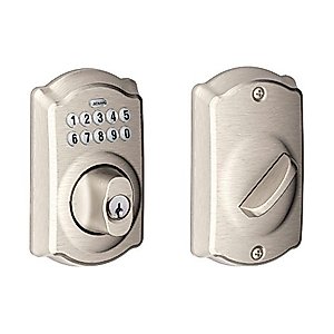 Schlage BE365 CAM 619 Camelot Keypad Deadbolt, Satin Nickel