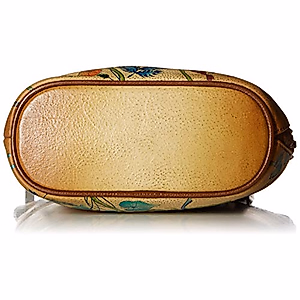 Anuschka Women's Hand Painted Genuine Leather Crossbody Organizer With Extended Side Zipper - Caribbean Garden