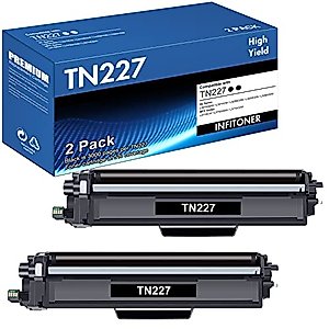 TN223BK TN227BK High Yield Toner Cartridge 2 Pack Compatible for Brother TN227 TN-227BK TN-223BK Replacement for MFC-L3750CDW MFC-L3770CDW HL-L3290CDW HL-L3210CW HL-L3230CDW MFC-L3710CW Printer Black