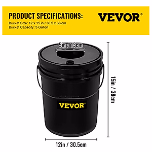 VEVOR DWC Hydroponic System, 5 Gallon 8 Buckets, Deep Water Culture Growing Bucket, Hydroponics Grow Kit with Pump, Air Stone and Water Level Device, for Indoor/Outdoor Leafy Vegetables
