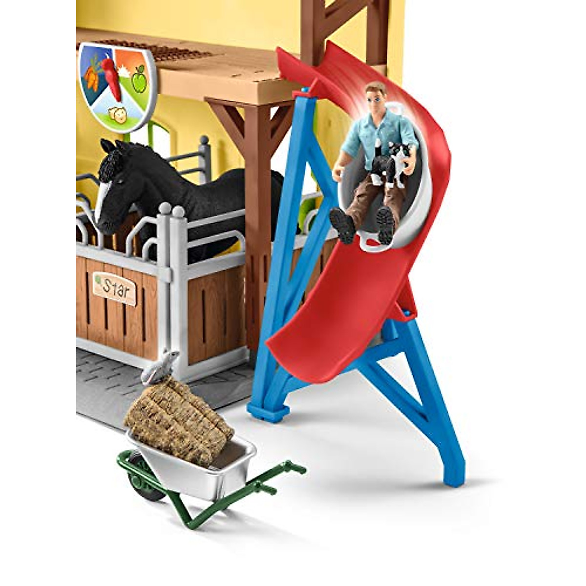 Schleich Farm World, 30-Piece Playset, Farm Toys and Farm Animals for Kids Ages 3-8, Horse Stable 10.5 x 49 x 34.5 cm