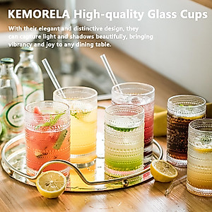 13 Oz Cocktail Glasses Hobnail Drinking Glasses Unique Vintage Bubble Cocktails - Set of 4 Old Fashioned Embossed Glassware Cups for Beverage, Water, Wine, Beer, Juice, Mixed Drinkware (13 Oz)