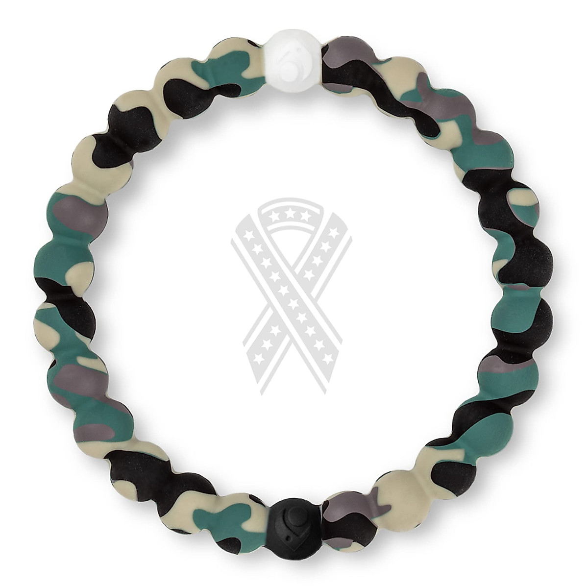 Lokai Silicone Beaded Bracelet for Veterans Awareness - Medium, 6.5 Inch Circumference - Jewelry Fashion Bracelet Slides-On for Comfortable Fit - Veterans Awareness Bracelet for Men, Women & Kids