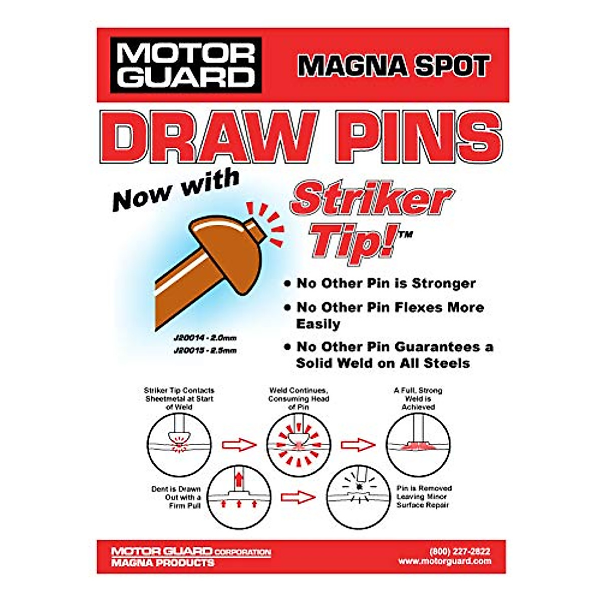 Motor Guard - Welding Studs 2.0Mm 500Bag (20014), One Size, Factory