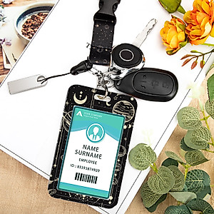 ID Badge Holder with Lanyard, Retractable Badge Holders Reels with Lanyards Adjustable, for Women Kids Teacher Nurses Doctor Student