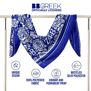 BBGreek Zeta Phi Beta Sorority - Silky Polyester Shawl Scarf - Greek Letters 1920 - Official Vendor