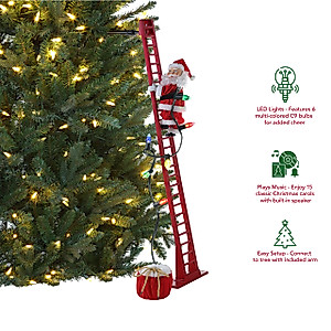 Mr. Christmas Super Climber Musical Animated Indoor, Plastic, Christmas Decoration, 42 Inches, White Santa