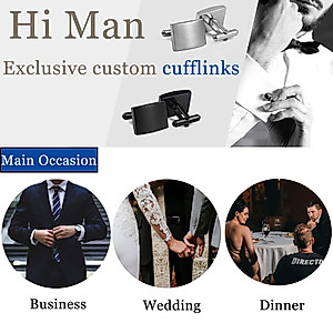 FIBO STEEL Stainless Steel Classic Cufflinks for Men Wedding Business Mens Father's Day Dad Birthday Gifts