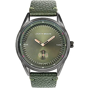 Lucky Brand Mens Watches Set Rudd Minimalist Stainless Steel Modern Aviator Quartz Japan Movement Waterproof Analog Watches (Olive)