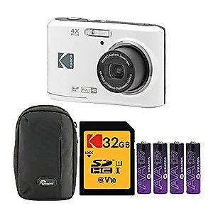 Kodak PIXPRO FZ45 Friendly Zoom Digital Camera Bundle with Camera Case, Memory Card and Alkaline Batteries (4-Pack) (4 Items)