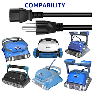 Aomitop 6FT Replacement 3 Prong Power Cord for Maytronics Dolphin Cleaners Power Supply (125V 10A)