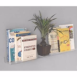 ACRYLICMEGASTORE 24" Clear Acrylic Floating Shelf, Invisible Spice Rack, Set of 2 Shelves