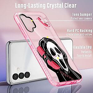 Toycamp for Samsung Galaxy A13 5G Case with Ring Kickstand, Cute Design for Women Girls Girly Boys Teens Skeleton Skull Cartoon Print Case (6.5 Inch)