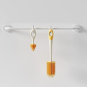 Bebamour Baby Bottle Brush Cleaning Set Long Handle Water Bottles Cleaner for Baby Bottles, Sports Bottle, Vase, Glassware 4 in 1 Cleaner Brushes Kit (Light Green)