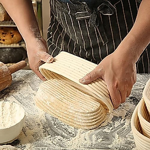 8 Inch Oval Premium Bread Proofing Basket Set - Authentic Natural Rattan, Optimal Size, Easy Clean, Ideal for Sourdough, Dye-Free.GEPAS (8in)