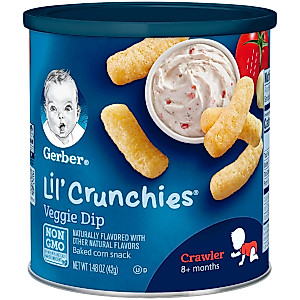 Gerber Up Age Snacks Variety Pack - Organic Yogurt Melts & Organic Puffs, 7Count & Lil Crunchies, Mild Cheddar & Veggie Dip, 8 Count