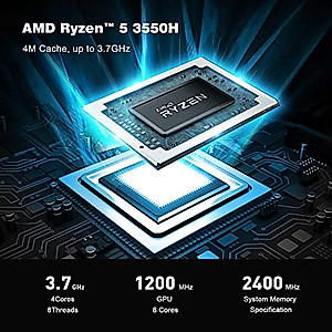Beelink SER3 AMD Ryzen 5 3550H Processor Mini PC,Mini Computer with 16G DDR4 RAM/500GB M.2 NVMe 2280 SSD,Support 4K FPS/Dual HDMI/WiFi 5/BT4.0/Support Auto Power On