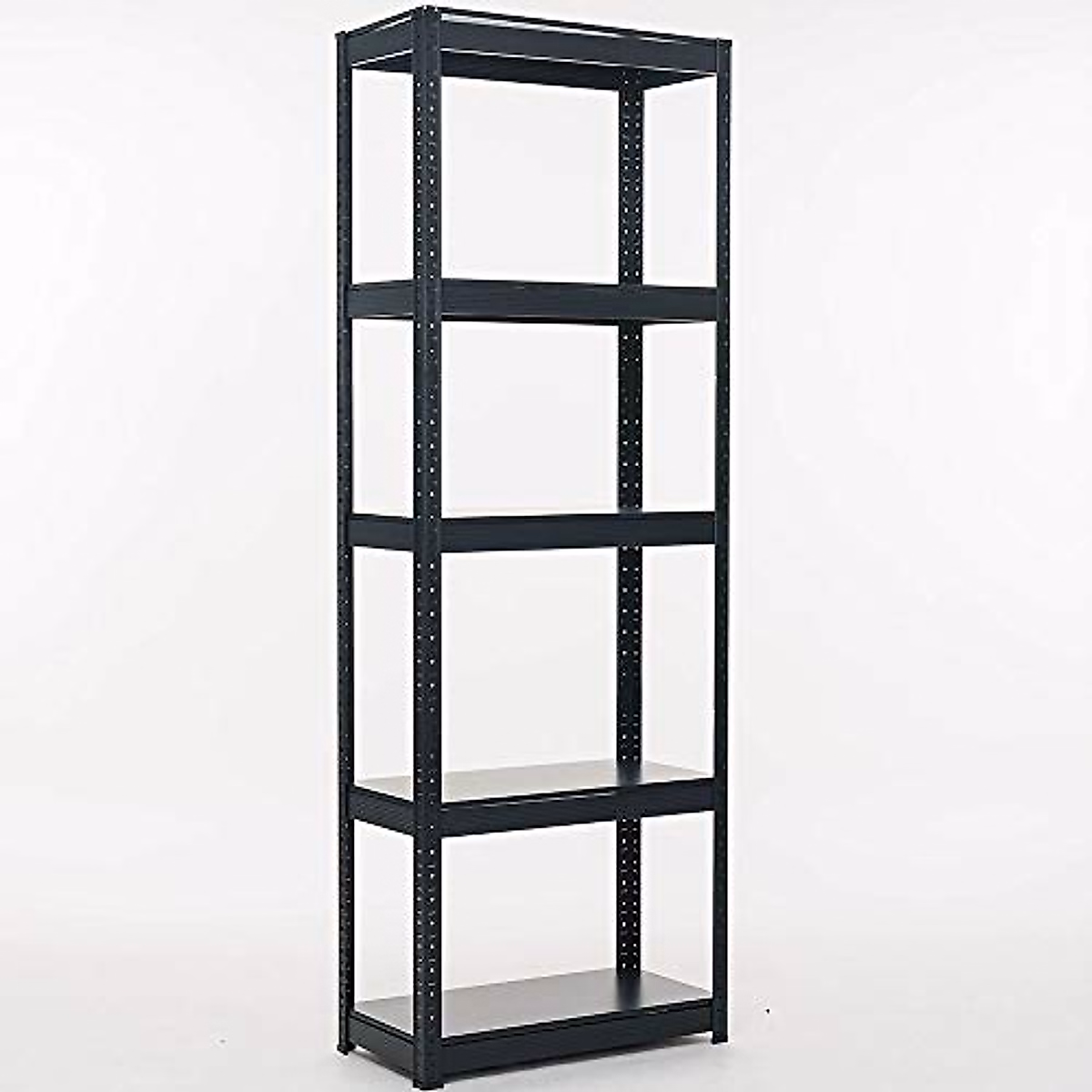 Lomani 5-Shelf Adjustable Utility Shelving Unit, 5-Tier Storage Shelf, Book Shelf, Kitchen Utility Organizer Shelf-BK