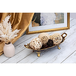 Royalty Porcelain Blue Serving Tray with Handles 'Second Date', Limoges China