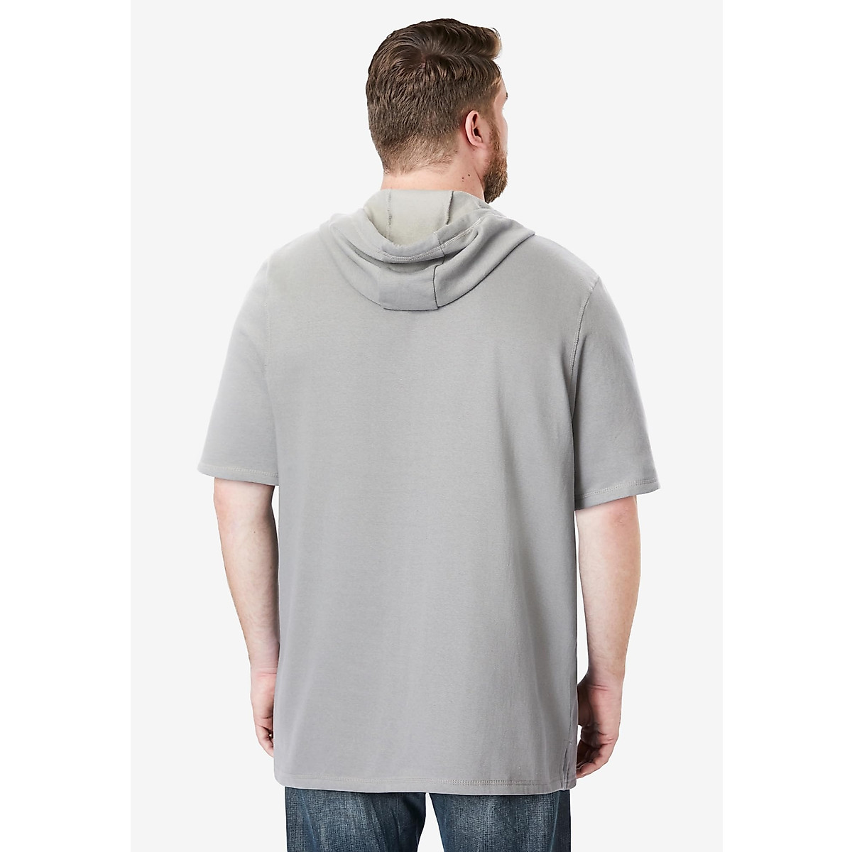 Liberty Blues by KingSize Men's Big & Tall Short-Sleeve Hoodie - 6XL, Shale Grey